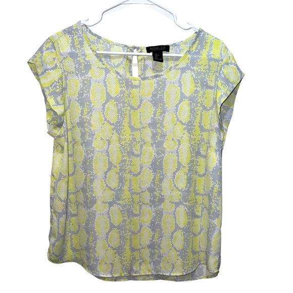 Rachel Zoe | Tops | Rachel Zoe Yellow And Gray Snake Print Blouse ...